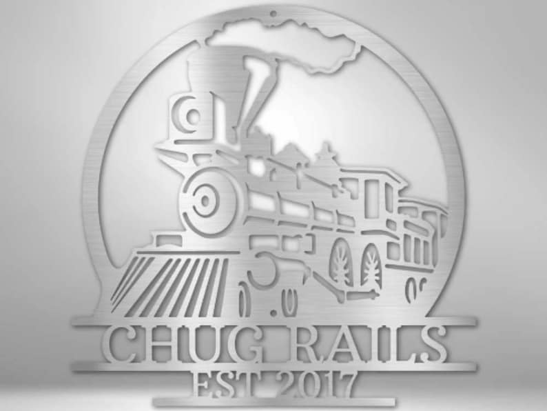 TRAIN NAME SIGN Monogram Steel Sign Customized Old Fashion - Etsy