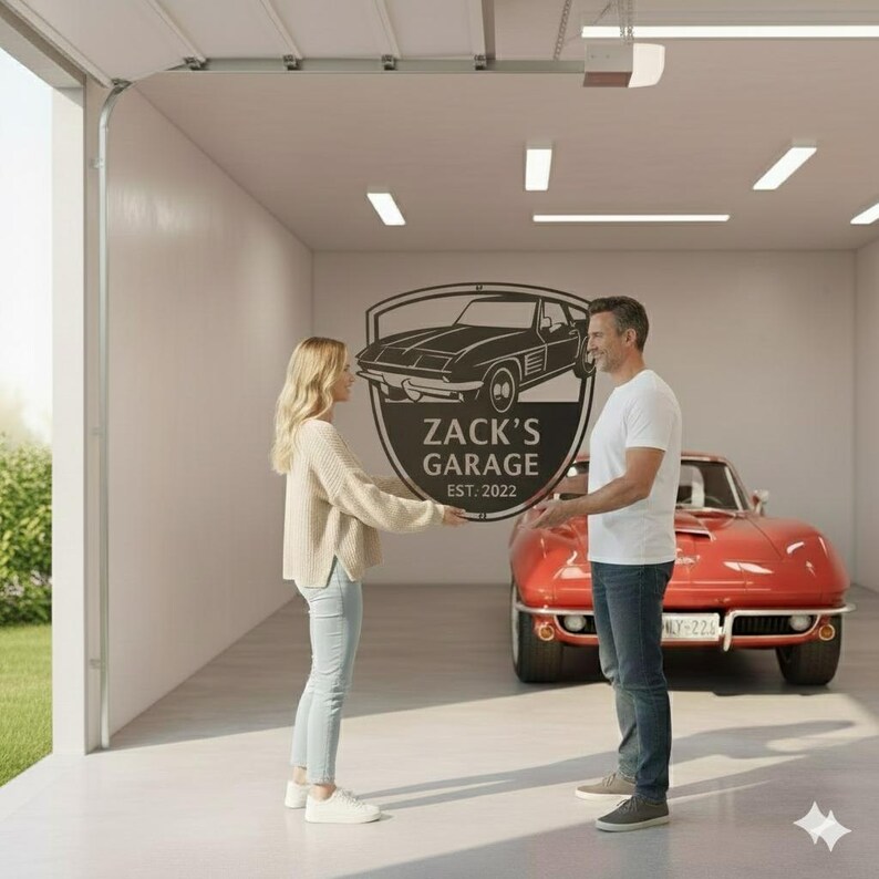 1963 Corvette Stingray Garage Sign – Personalized Metal Car Wall Art ...