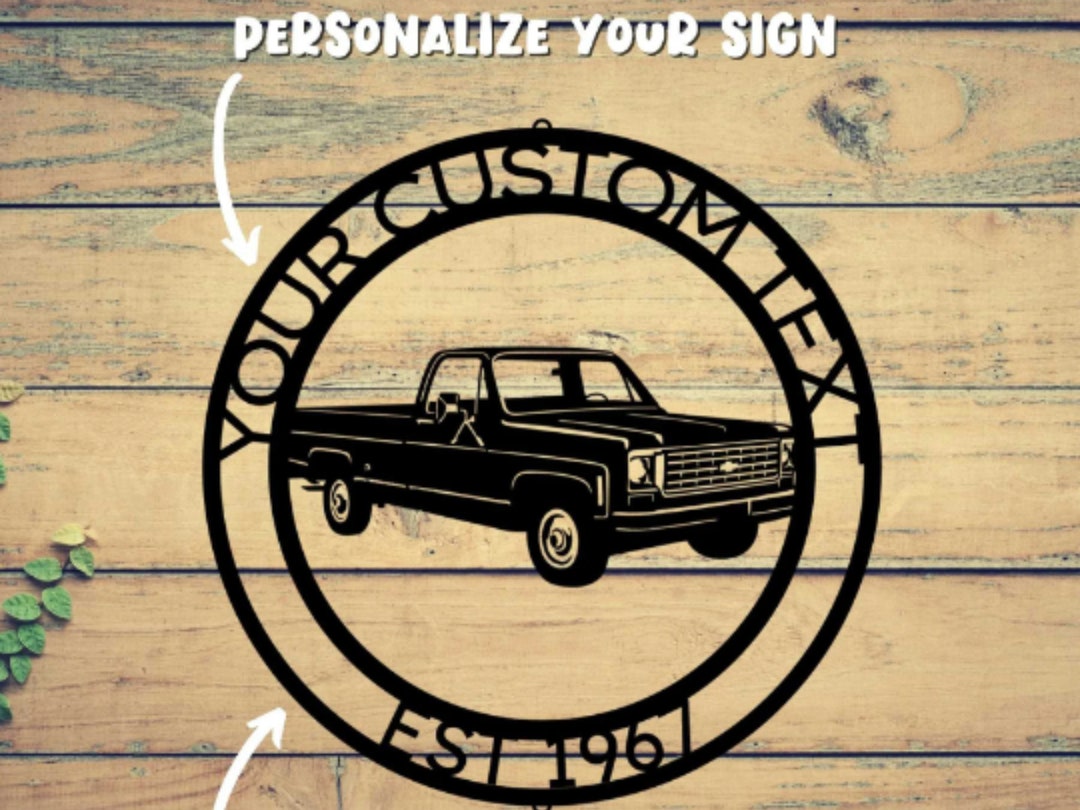 PERSONALIZE CAR SIGN Monogram Wall Art Customized Car Monogram Steel ...
