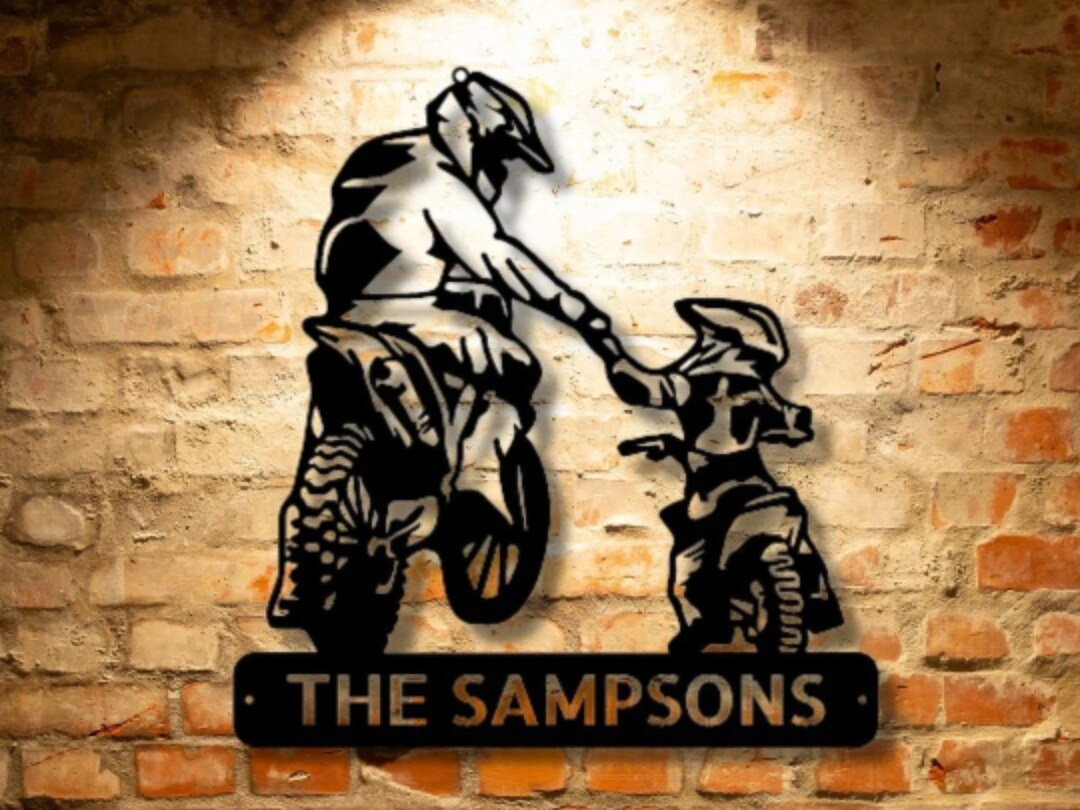 DIRT BIKE SIGN Monogram Steel Sign Personalized Dirt Bike Riding ...