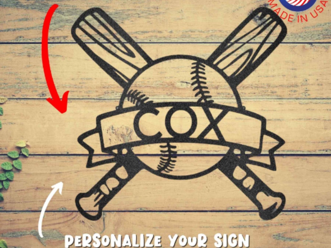 CUSTOM BASEBALL BAT Sign Monogram Steel Sign Personalized Baseball Bat ...