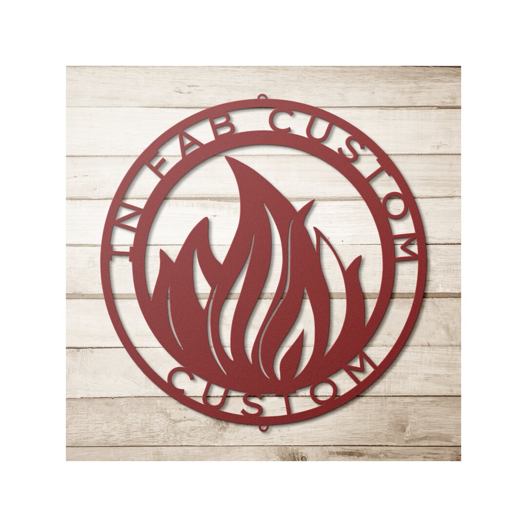 CUSTOM FIRE SIGN Steel Monogram Wall Art, Personalized Custom Fire Pit ...