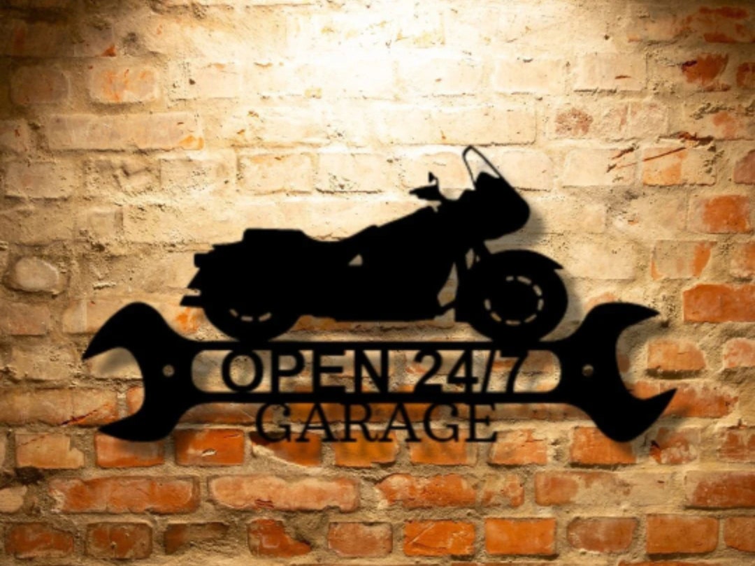 Personalized Biker Monogram Steel Sign: Garage Wall Decor, Riders Gift ...