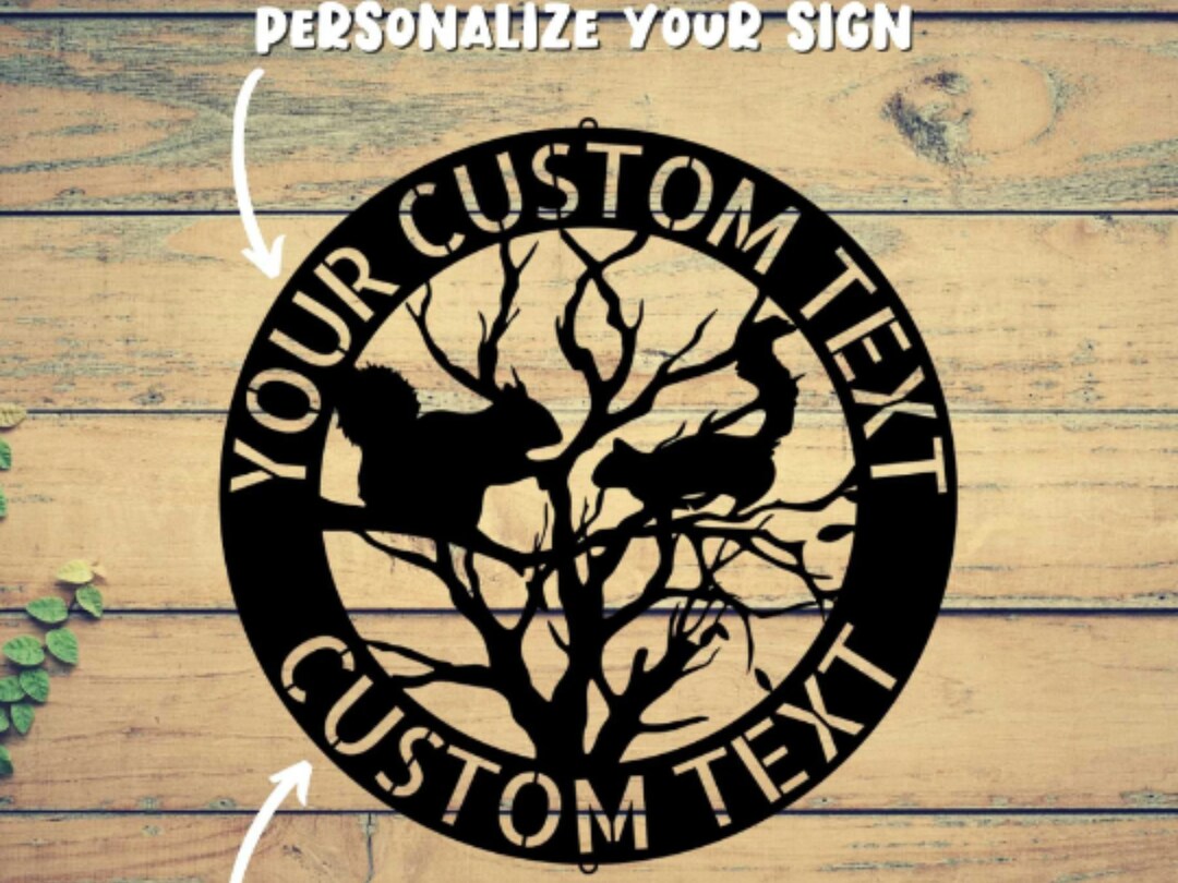 Custom Chipmunk Sign Monogram Steel Sign Personalized Chipmunks ...