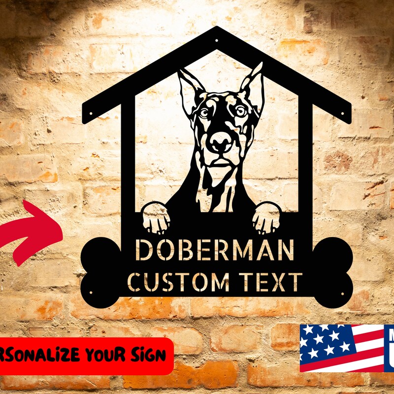 Doberman Dog Sign - Etsy