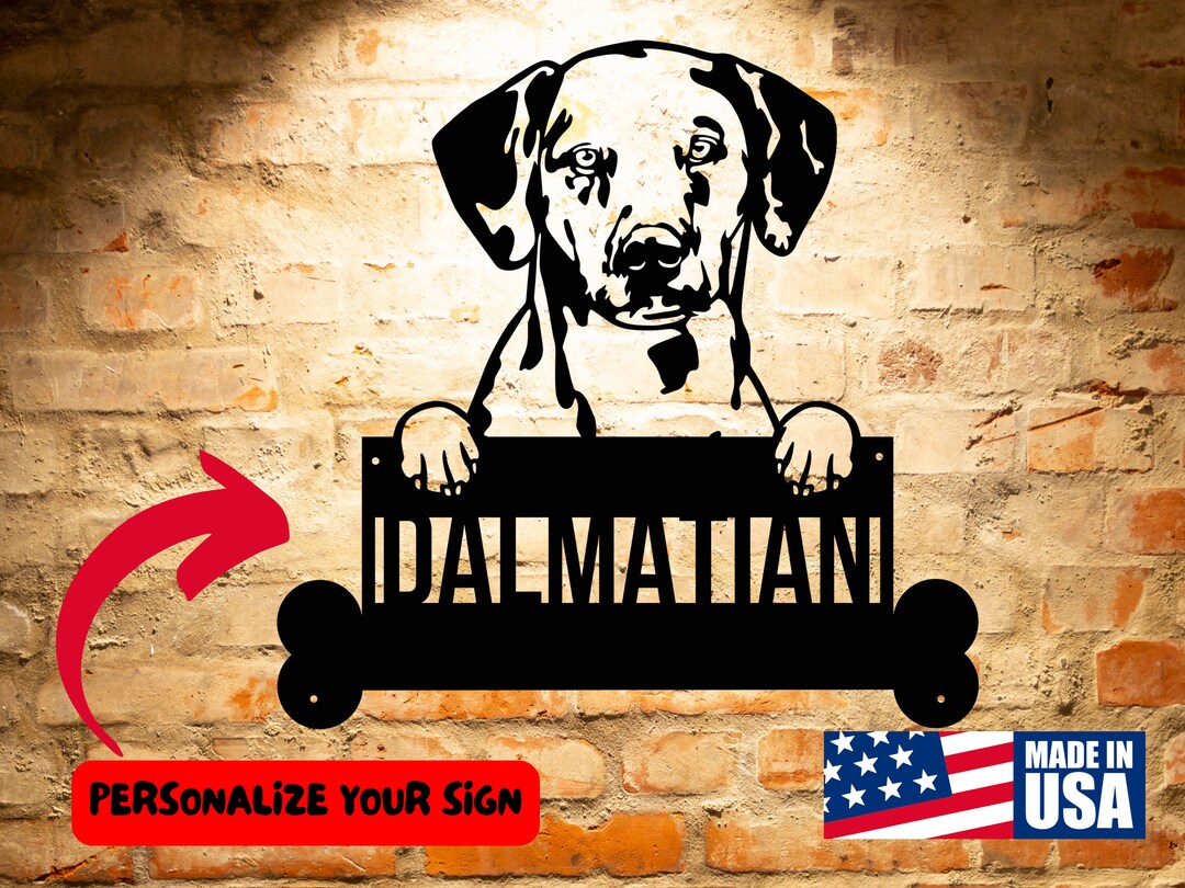 Customized Dalmatian Dog Sign, Personalized Dog Wall Art, Unique ...