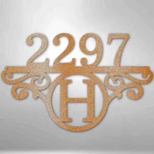 HOUSE NUMBER SIGN Monogram Wall Art Initial Monogram Wall Art Custom ...