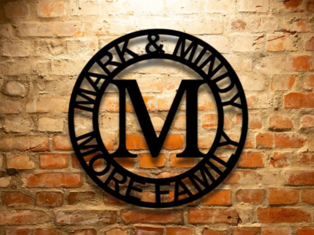 CUSTOM FAMILY SIGN Monogram Wall Art Last Name Monogram Wall Art ...