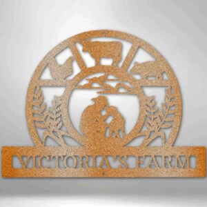 PERSONALIZED FARM SIGN Monogram Wall Art Customized Name Owner Farm ...