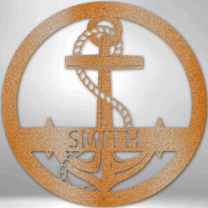 ANCHOR NAME SIGN Monogram Steel Sign Personalized Anchor Name Monogram ...