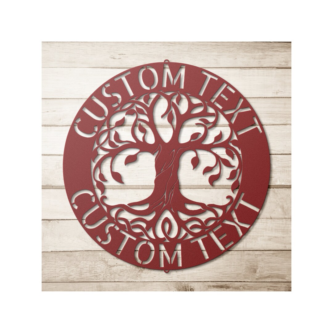 TREE OF LIFE Steel Sign Monogram Wall Art Customized Tree of Life Wall ...