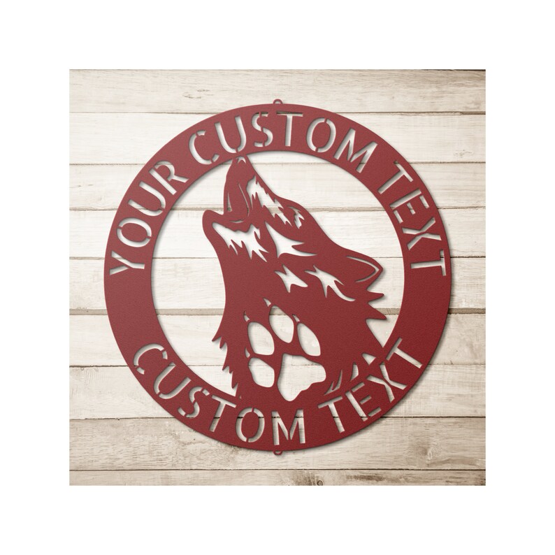 Personalized Wolf Sign Monogram Steel Sign Custom Howling Wolf - Etsy