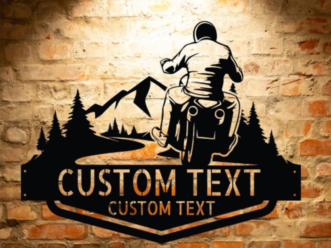 CUSTOM MOTORBIKE SIGN Monogram Steel Sign Personalize Motorbike ...