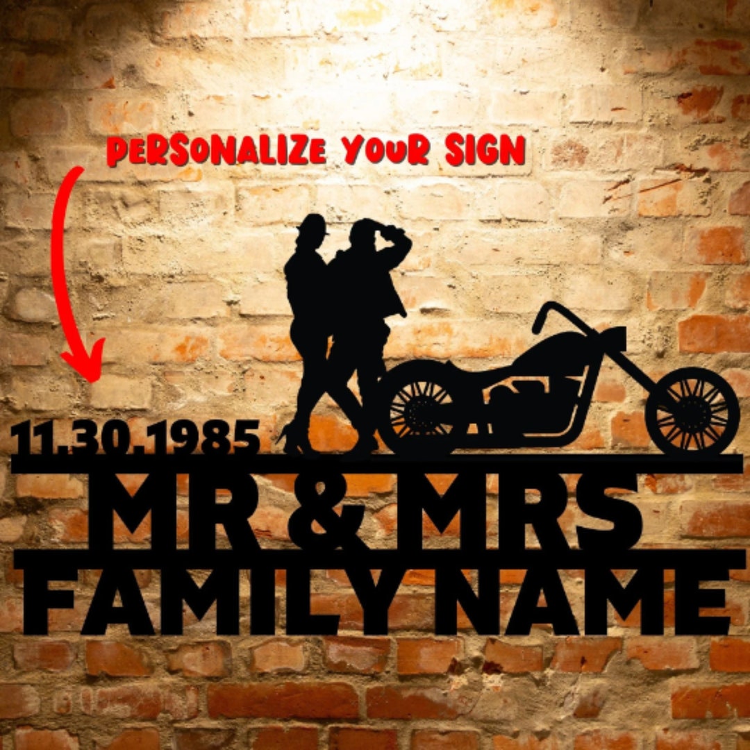 Personalized Harley Davidson Sign Wedding Date Sign Couple Anniversary ...