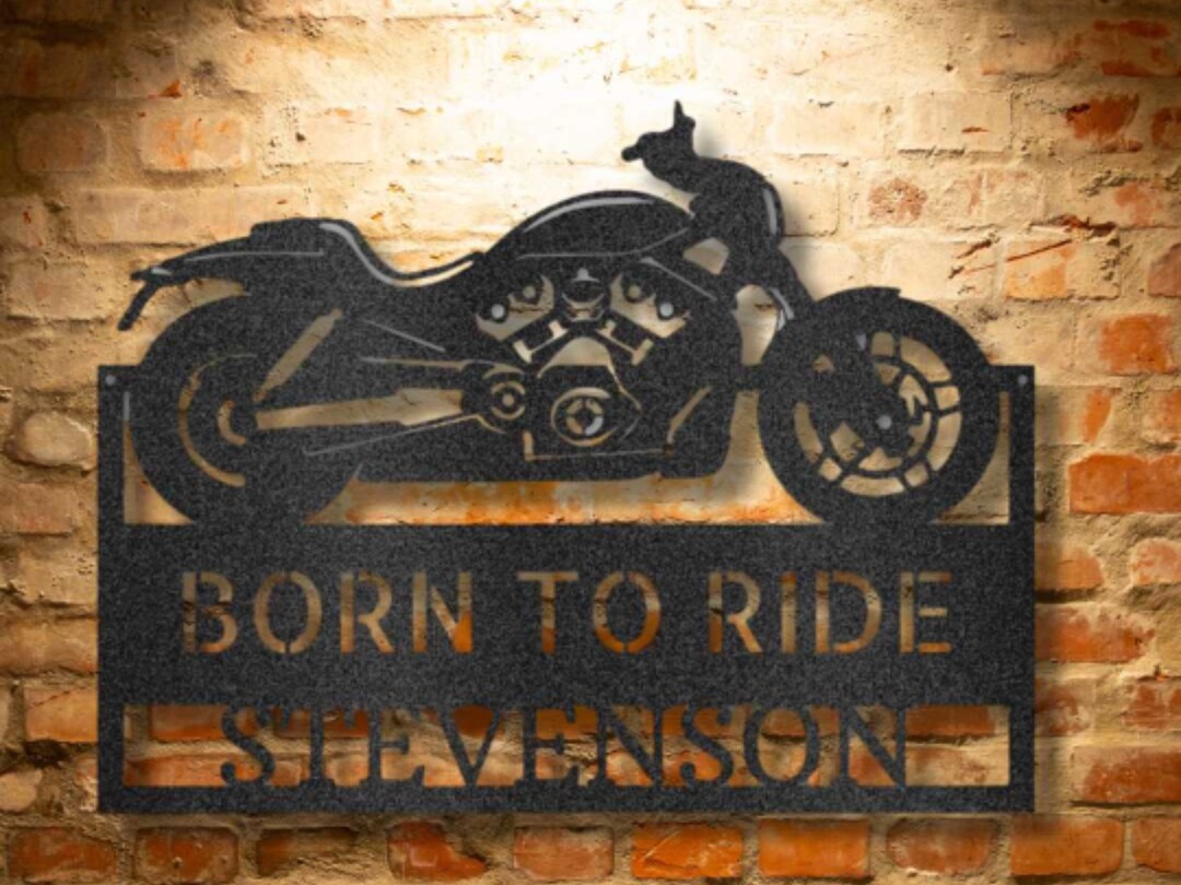 CUSTOM MOTORBIKE SIGN Monogram Wall Art Personalized Motorcycle Name ...