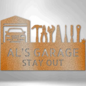 CUSTOM GARAGE TOOLS Sign Monogram Steel Sign Personalize Master of the ...