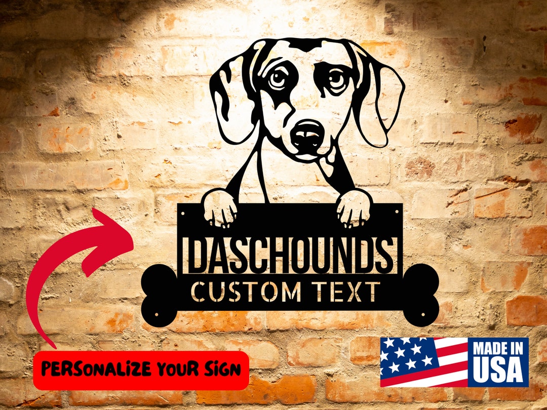 Customizable Dachshund Dog Sign, Personalized Pet Wall Art, Unique ...