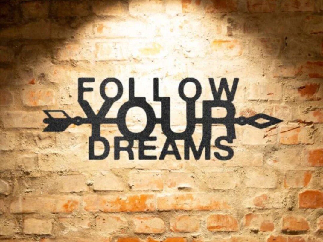 FOLLOW YOUR DREAMS Inspirational Quotes Monogram Wall Art Motivational ...
