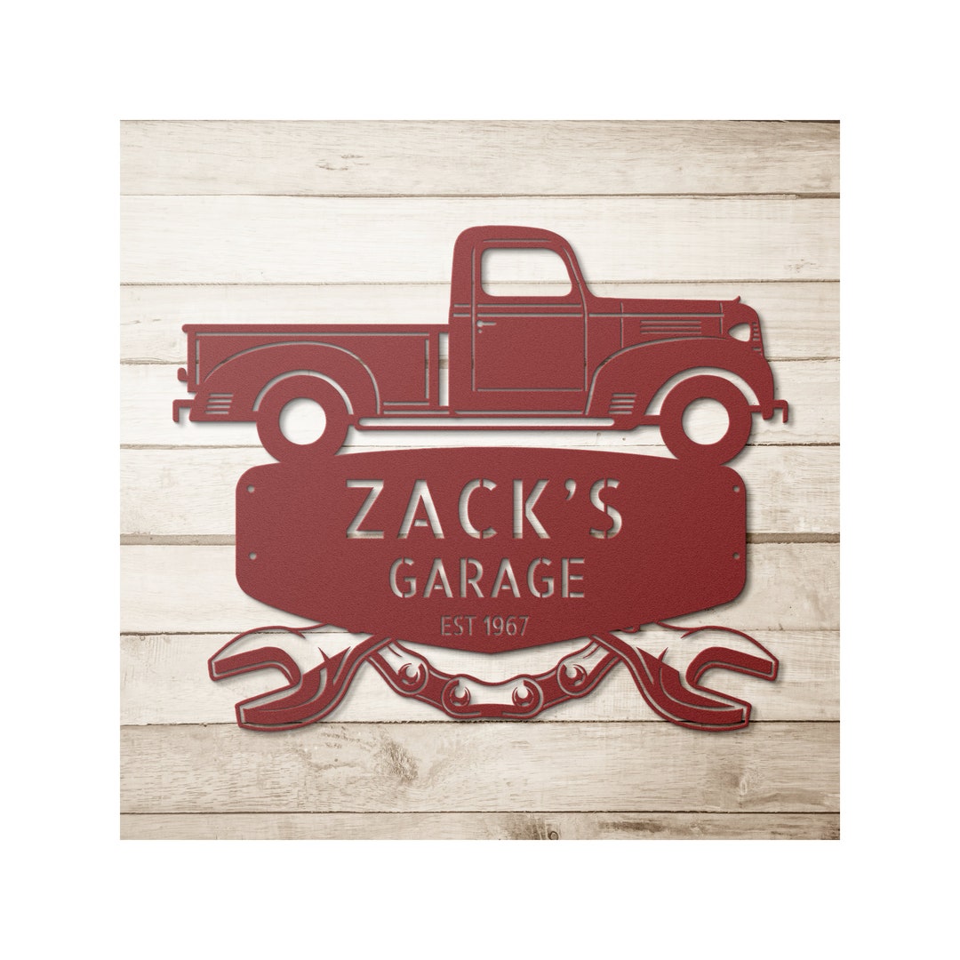 CUSTOM CAR SIGN Monogram Steel Sign Personalized 1941 Dodge Pick up Car ...