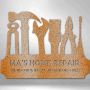 CUSTOM TOOLS SIGN Monogram Steel Sign Personalized Tool Time Monogram ...