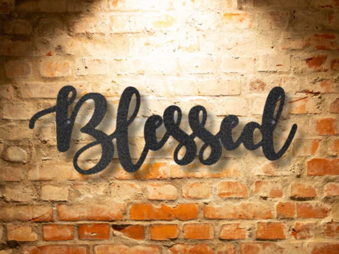 BLESSED SIGN Monogram Wall Art Religious Wall Decor Blessed Quote ...