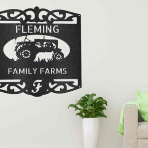 Farm Life Name Sign Monogram Steel Sign Farm House Wall Art Décor ...