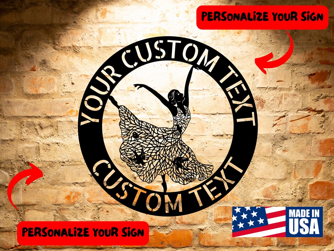 CUSTOMIZED DANCER SIGN Monogram Steel Sign Personalized Women Dancer ...