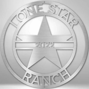 Texas Star Sign Custom Texas Star Wall Sign Established Monogram Steel ...