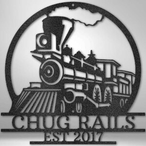 TRAIN NAME SIGN Monogram Steel Sign Customized Old Fashion Train ...
