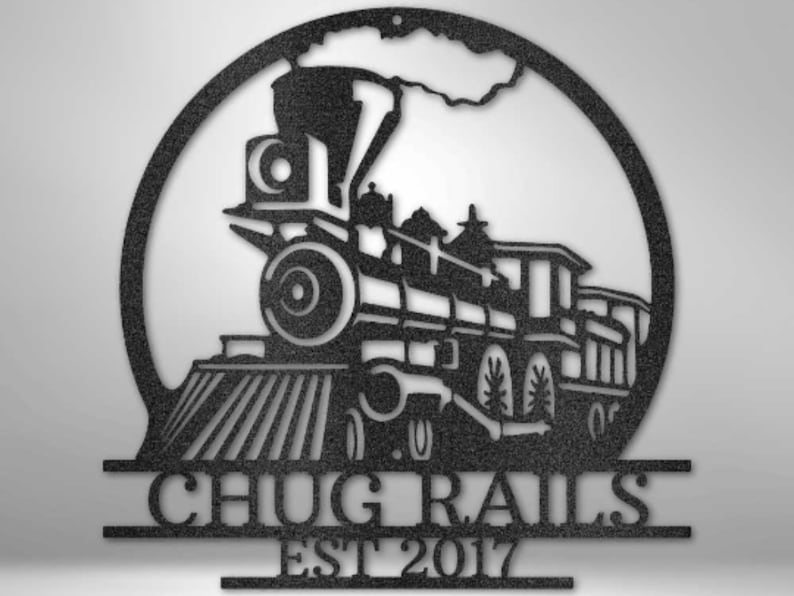 TRAIN NAME SIGN Monogram Steel Sign Customized Old Fashion - Etsy