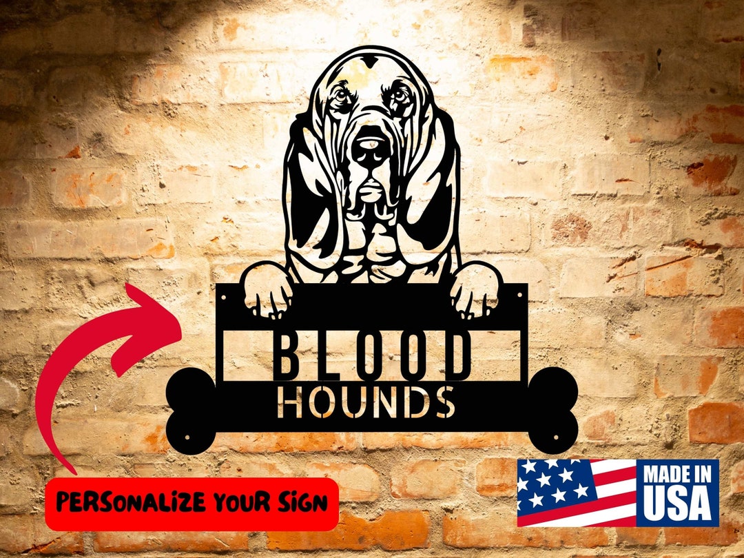 Personalized Bloodhound Dog Sign, Custom Dog Wall Art, Unique Pet Home ...