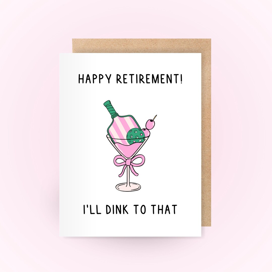 Pickleball Retirement Card for Her | Funny Card for Friend | Pickleball ...