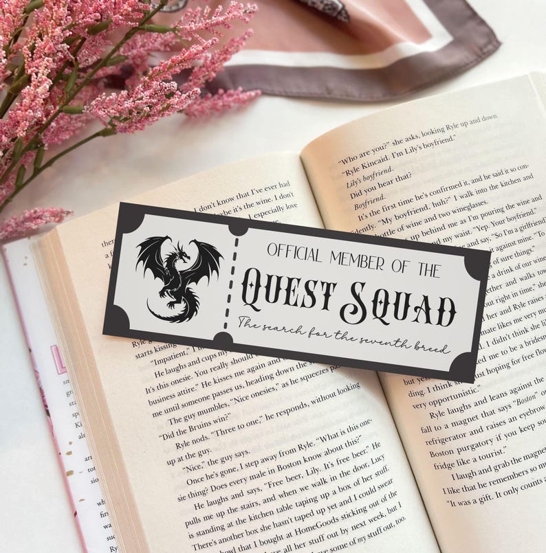 Quest Squad Bookmark | Fantasy Dragon Bookmarks | Trendy Booktok Merch ...