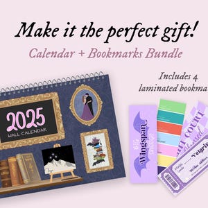 Bookish 2025 Calendar Book Lover Gift for Reader Bookshelf Decor Acotar ...