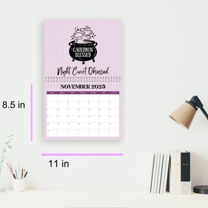 Bookish 2025 Calendar Book Lover Gift for Reader Bookshelf Decor Acotar ...
