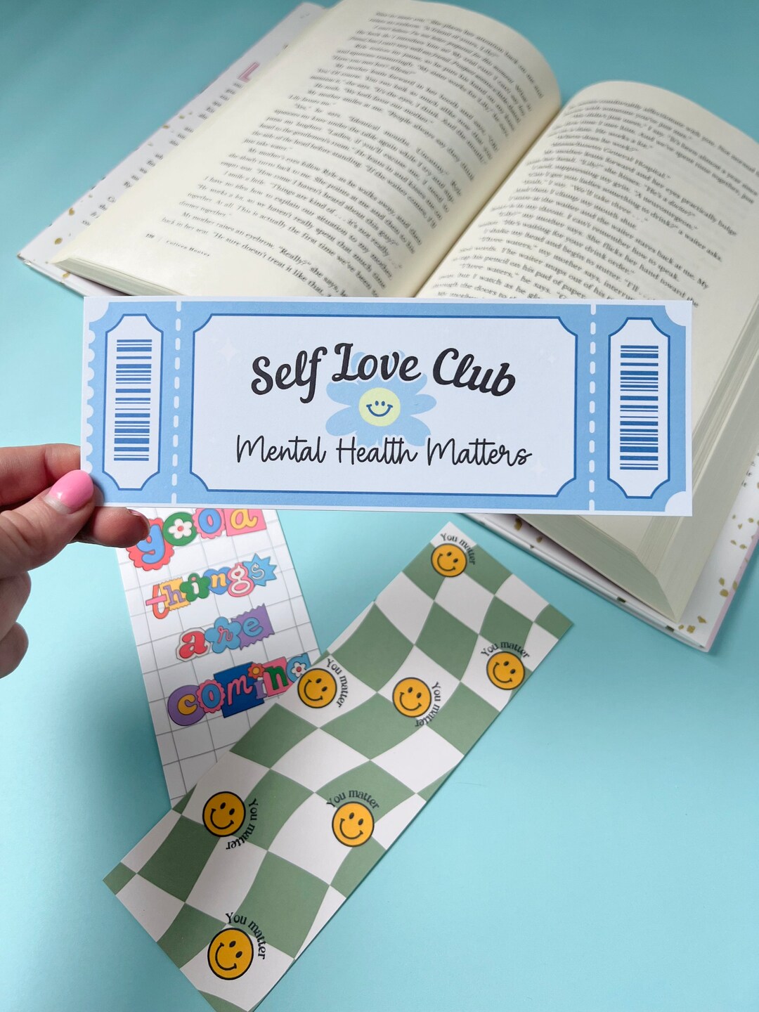 Self Love Club Bookmark | Mental Health Matters | Mindfulness Gift for ...