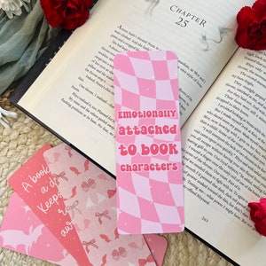 Cute Bookmark | Gift for Reader Book Nook | Pink Aesthetic Bookmarks ...