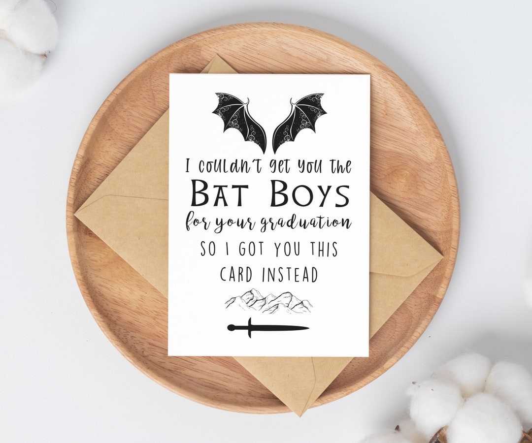 Bat Boys Graduation Card | Rhysand Acotar Bookish Graduation Gift ...