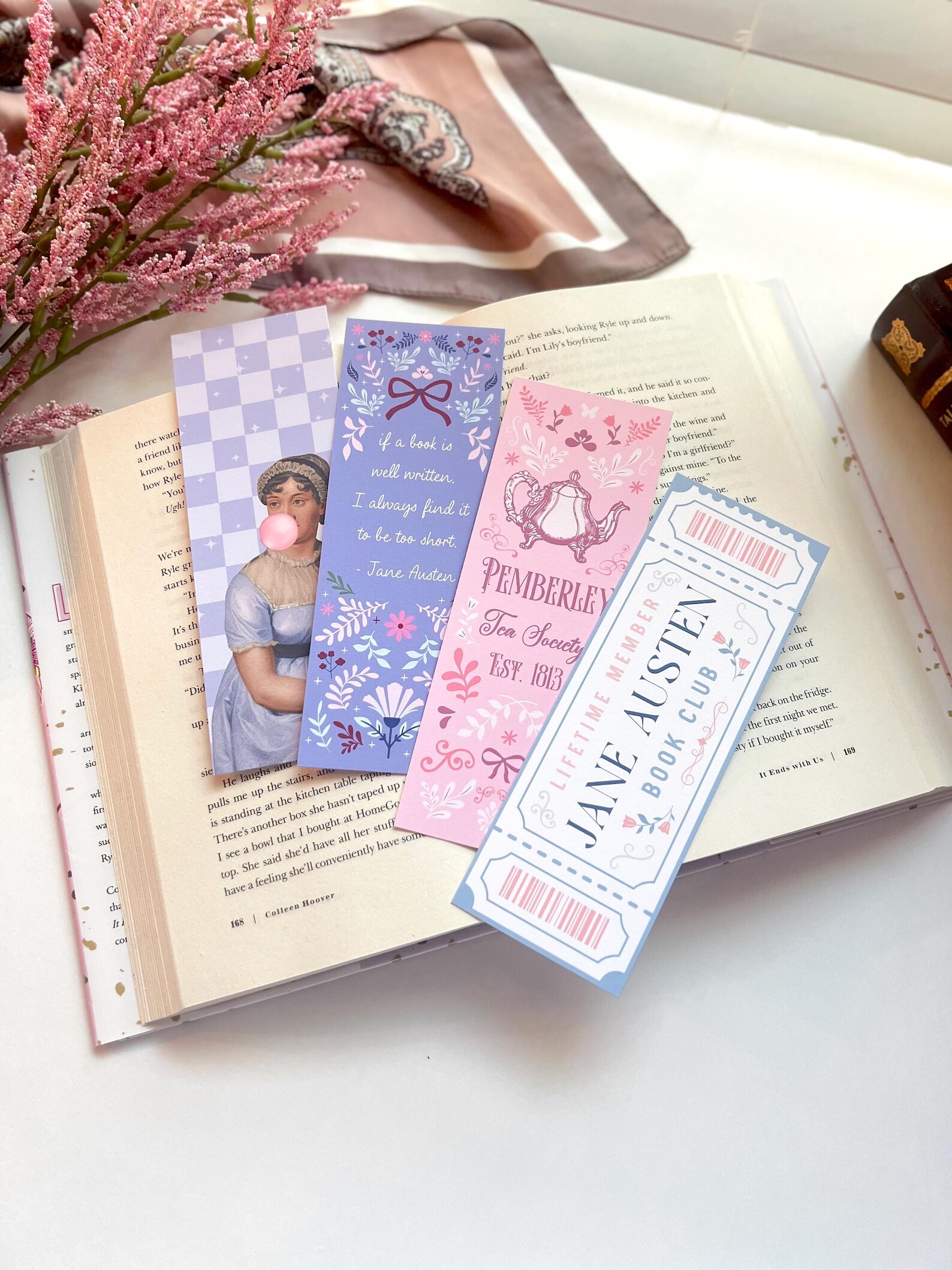 Jane Austen Bookmark Set | Cute Bookmarks for Women | Girly Book ...