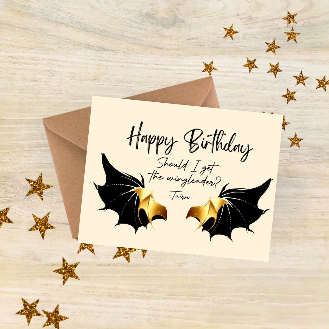 Fourth Wing Funny Birthday Card for Her / Card for Book Lover / Bookish ...