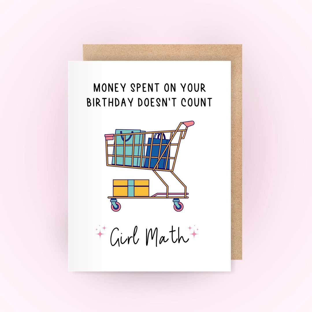 Girl Math Birthday Card for Her Funny Card for Friend | Trendy Birthday ...
