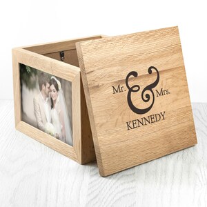 Personalised Classic Mr & Mrs Oak Photo Keepsake Box - Etsy