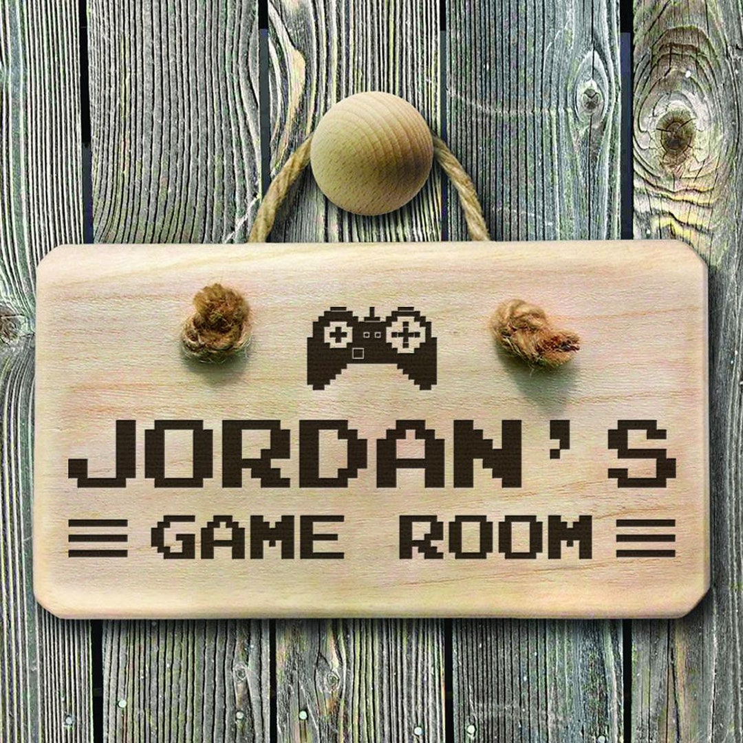Personalised Wooden Game Room Sign - Etsy UK