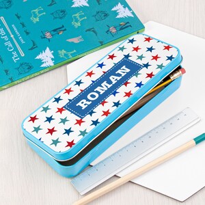 Personalised Boy's Blue Metal Pencil Case Tin - Etsy
