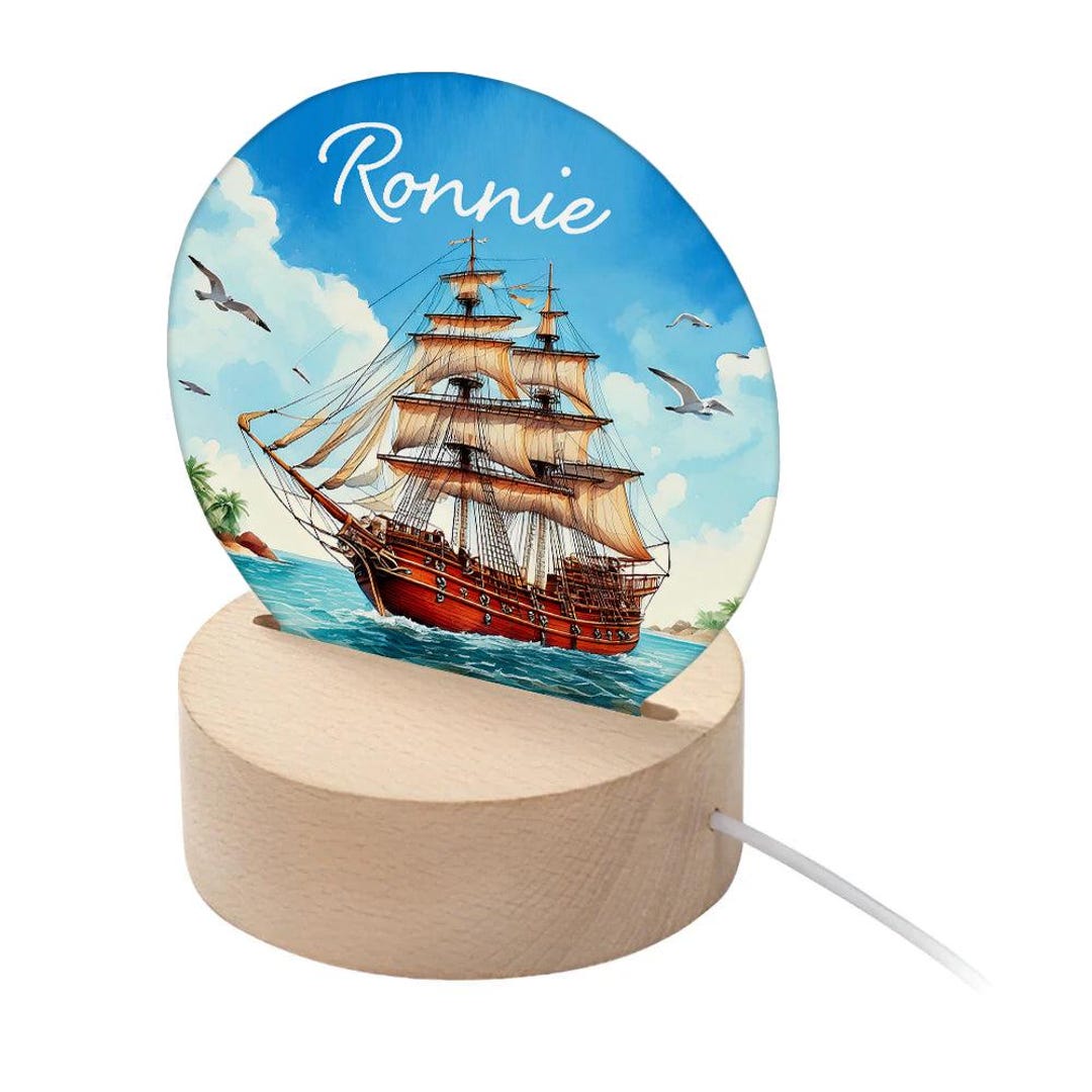 Personalised Kid's Pirate Ship LED Night Light - Etsy