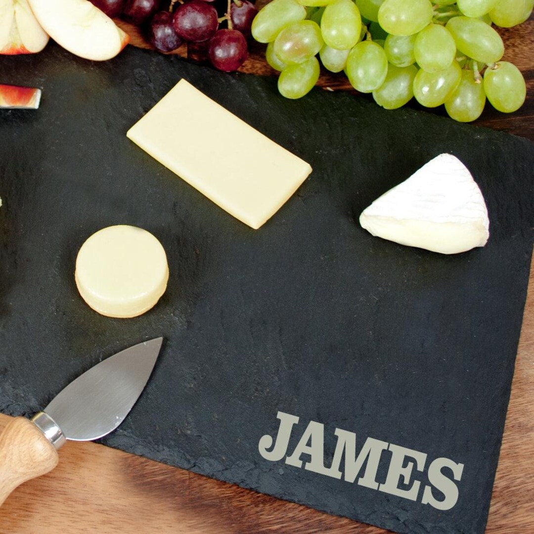 Personalised Rustic Slate Cheese Board - Etsy