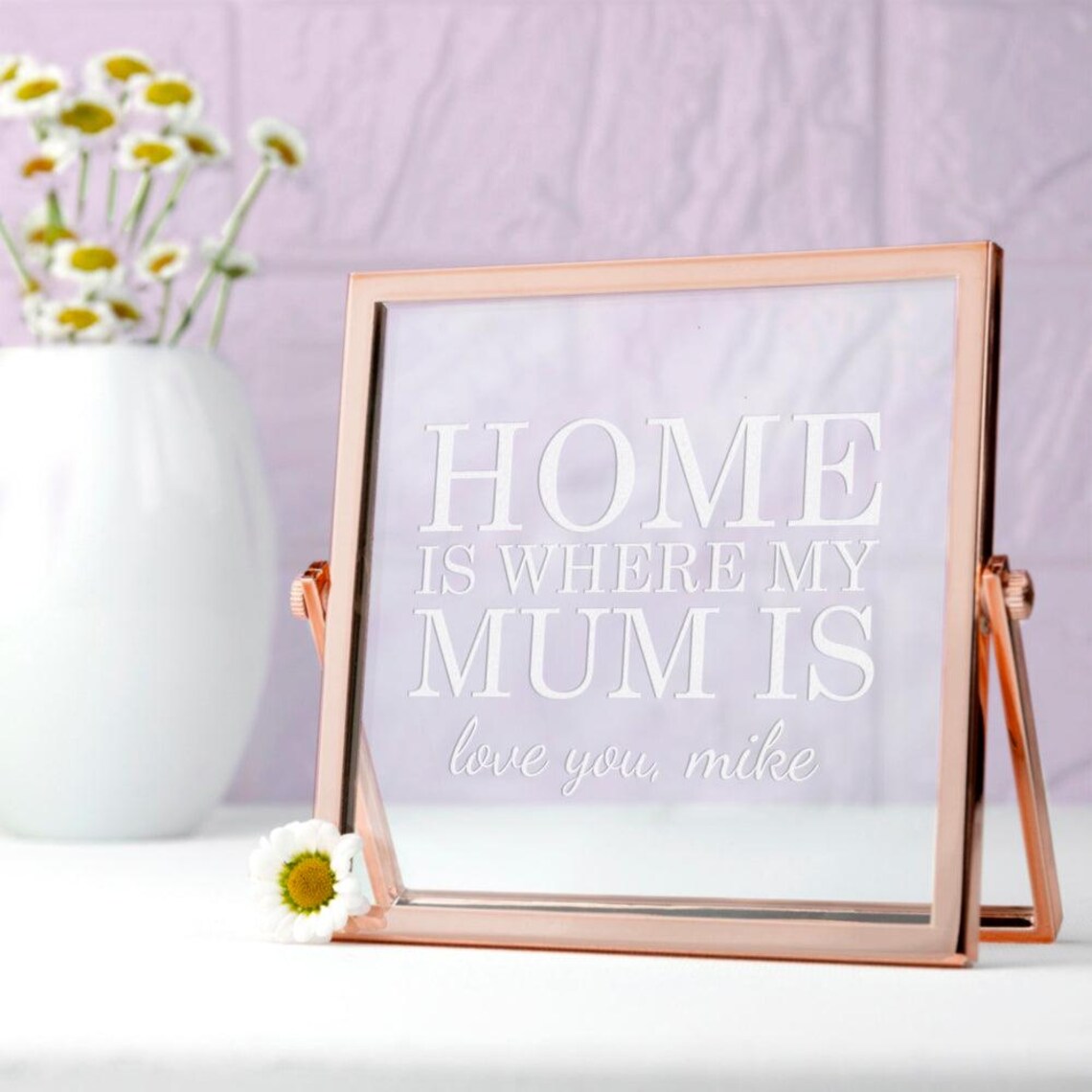 Engraved Home is Mum Rose Gold Frame - Etsy