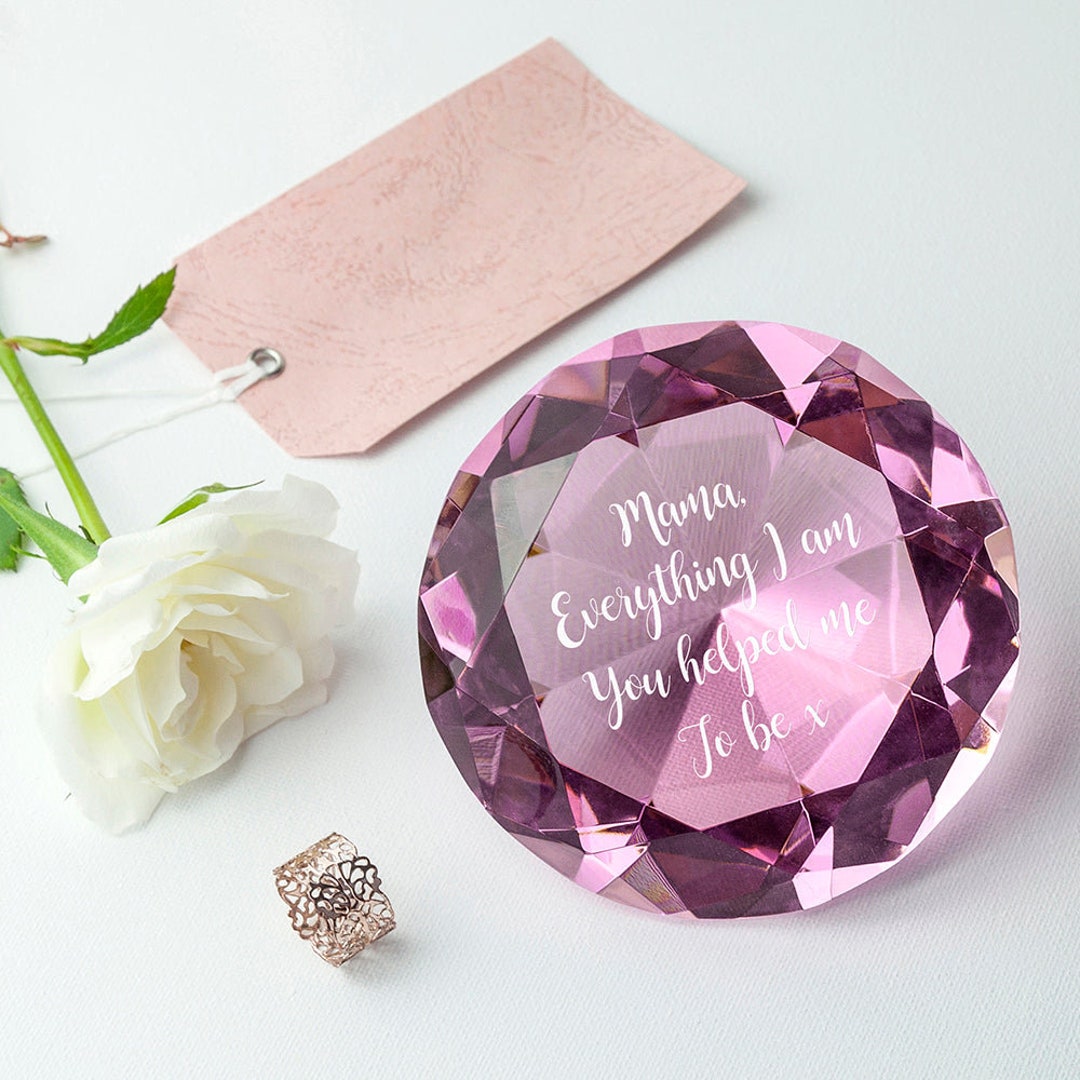 Personalised Pink Diamond Paperweight - Etsy