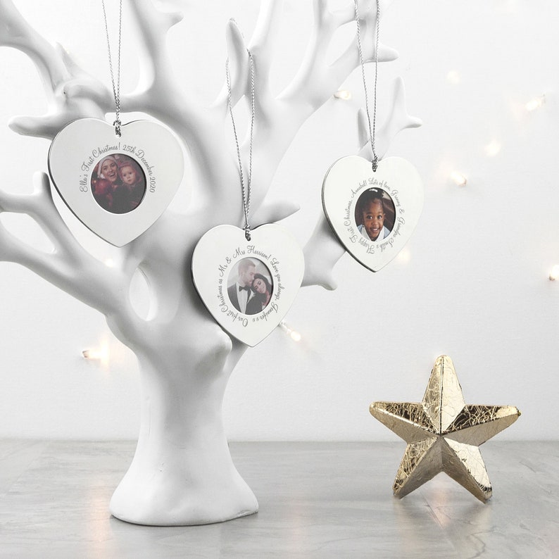 Personalised Heart Photo Frame Decoration | Etsy UK