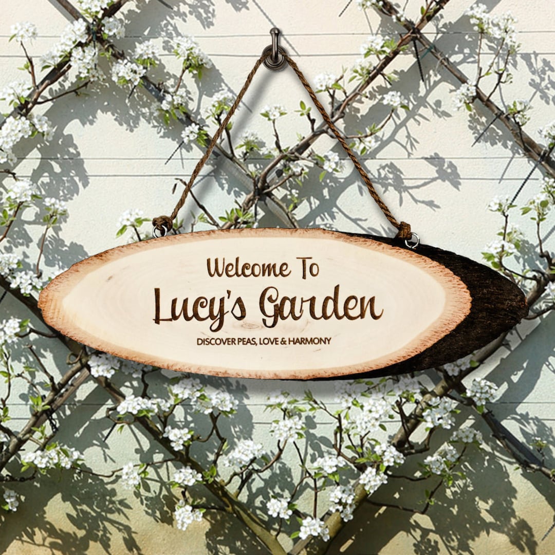 Personalised Wooden Garden Sign - Etsy
